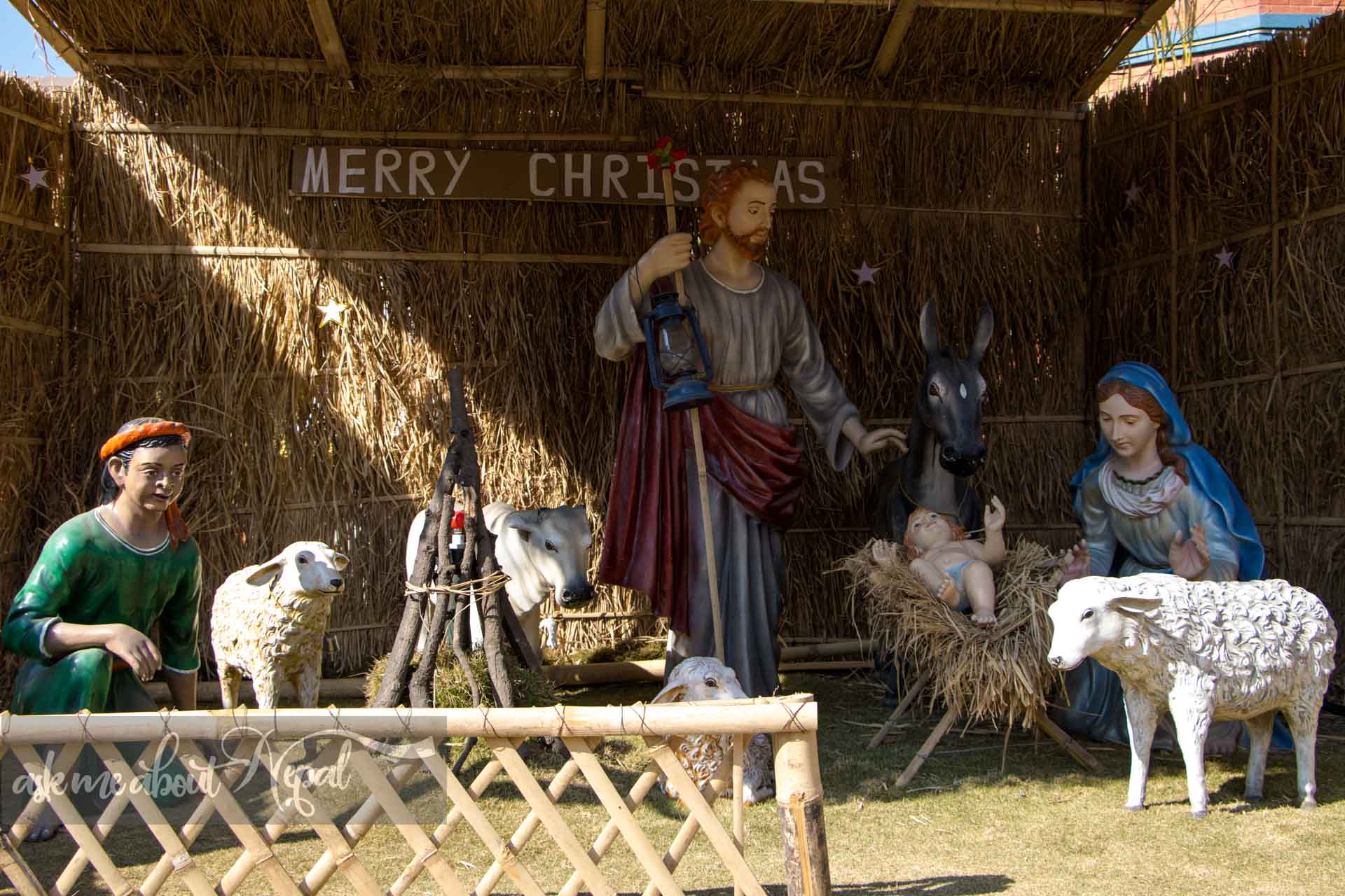 A Christmas Crib Setup for Christmas in Nepal